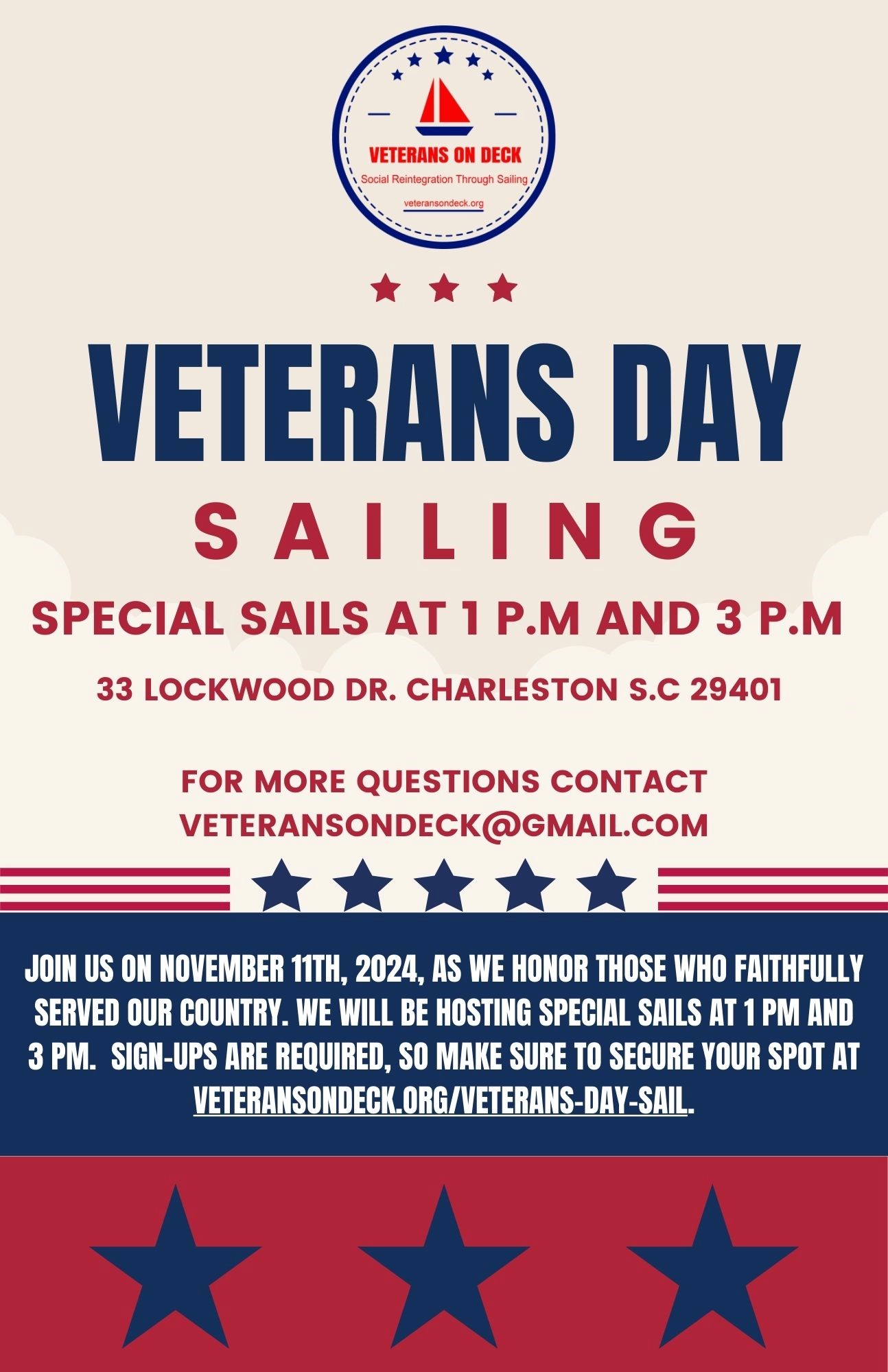 Veterans Day Sailing | SC Department Of Veterans' Affairs